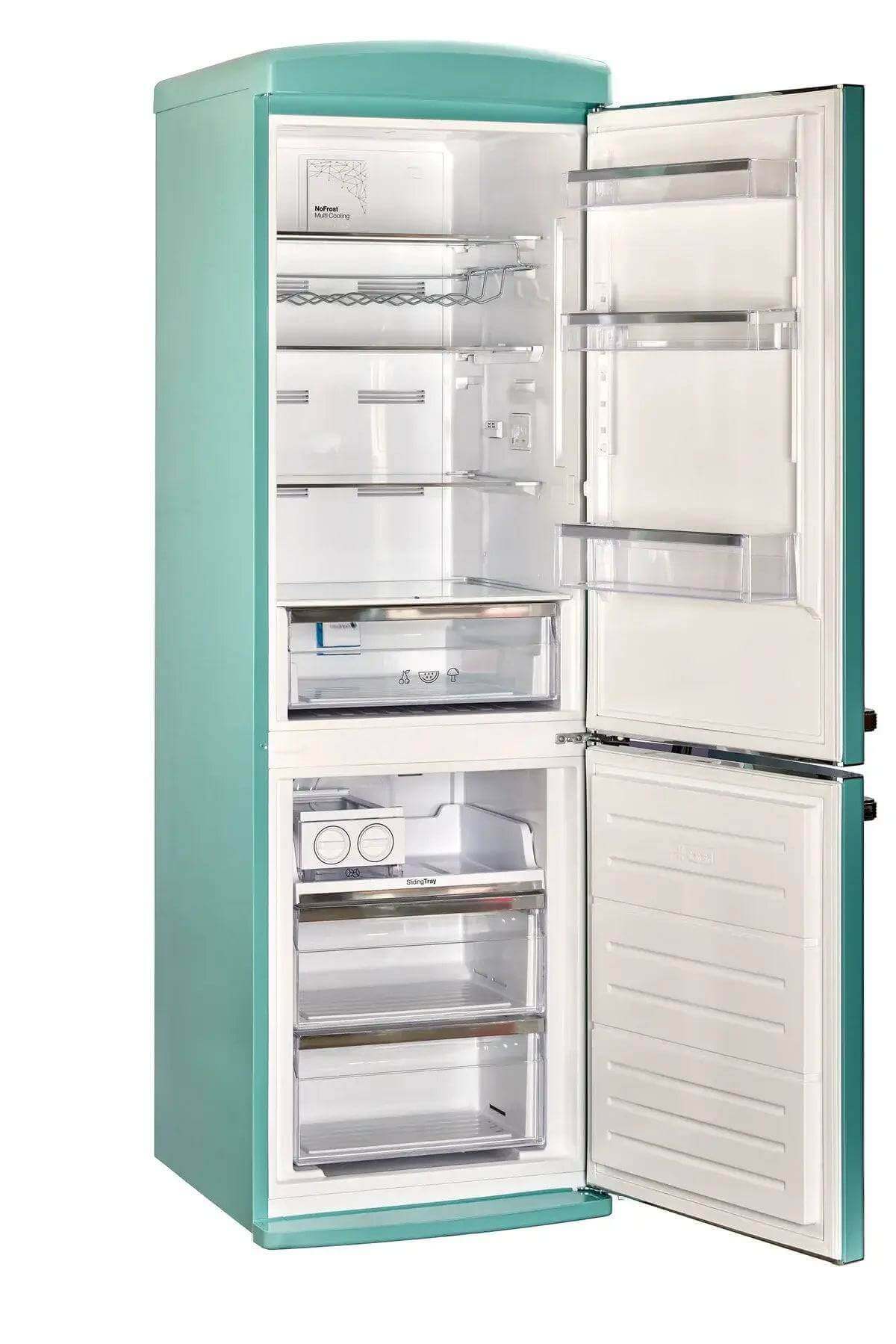 Unique 12 cu/ft 340L Classic Retro Bottom Mount Refrigerator | The Cabin Depot